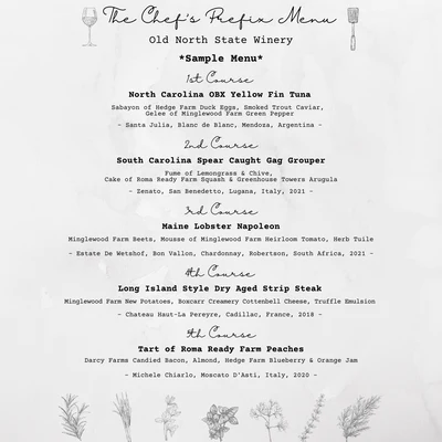 The Chef's Prefix Menu | Mayberry, NC