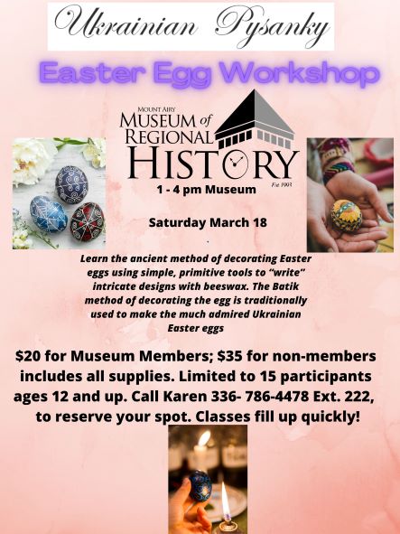 Ukrainian Pysanky Easter Egg Workshop | Mayberry, NC