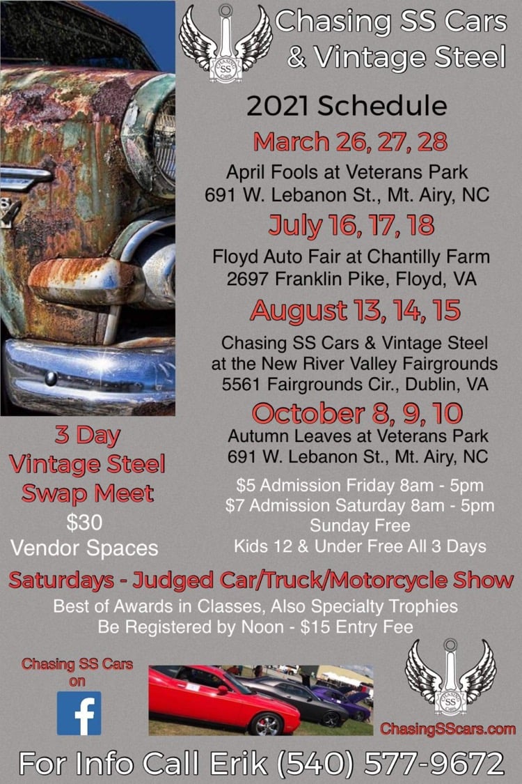 Chasing SS Cars & Vintage Steel Swap Meet | Mayberry, NC